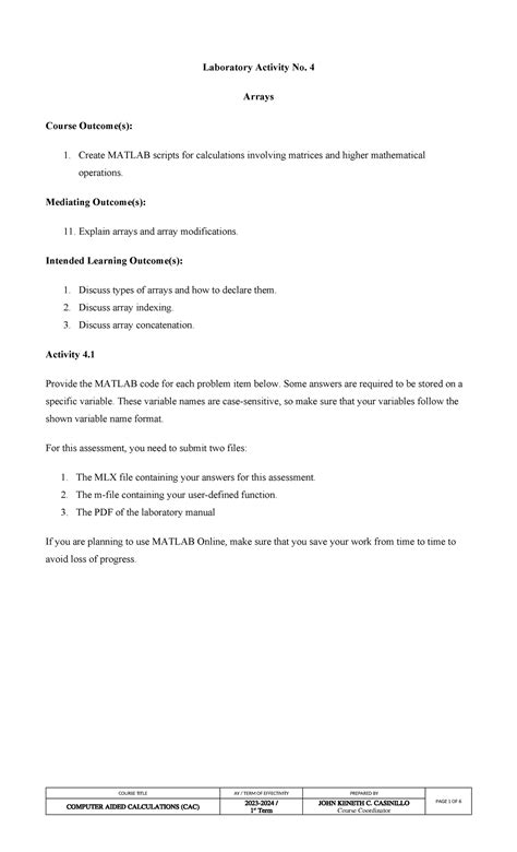 laboratory manual 4 1 arrays laboratory activity no 4 arrays
