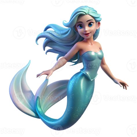 Elegant Abstract A Graceful Water Nymph With Flowing Hair And A