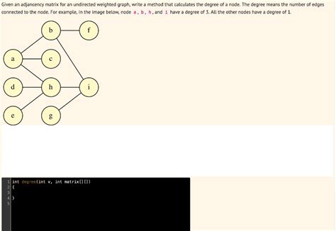 Solved Given An Adjancency Matrix For An Undirected Weighted