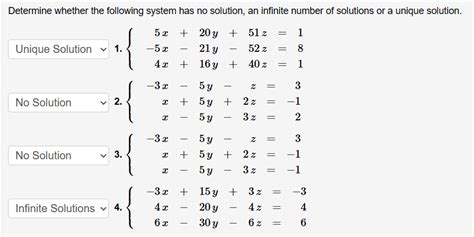solved etermine whether the following system has no