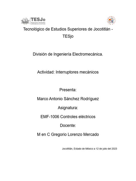 Tipos De Interruptores Pdf