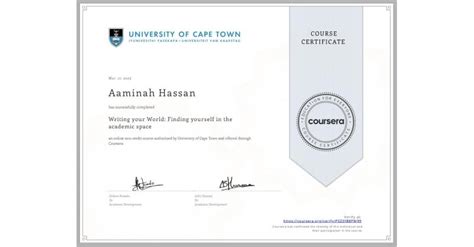Aaminah Hassan On Linkedin Completion Certificate For Writing Your