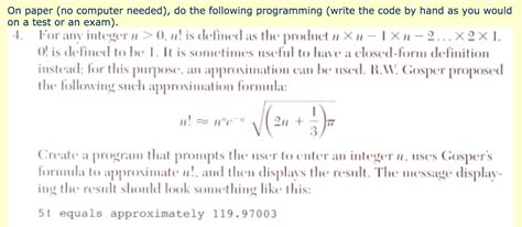 Solved On Paper No Computer Needed Do The Following Chegg Com