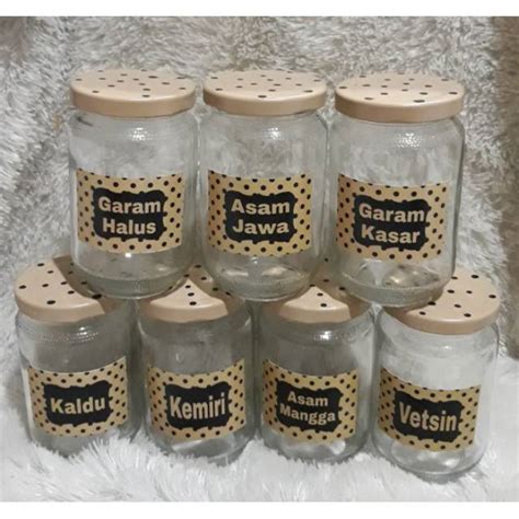 Jual Toples Bumbu Dapur Bahan Kaca Ukuran Tanggung Set Isi Pcs Shopee Indonesia