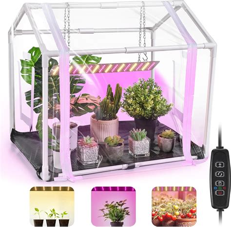 Meonum Mini Greenhouse With Grow Light For Indoor