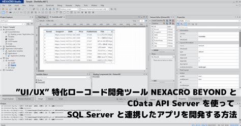 UI UX 特化ローコード開発ツール NEXACRO BEYOND と CData API Server を使って SQL Server