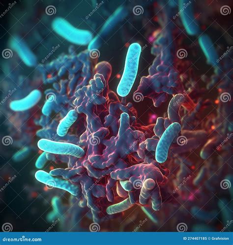 Bacteria Citrobacter Under Microscope Royalty Free Cartoon