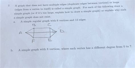 Solved A Graph That Does Not Have Multiple Edges Duplicate