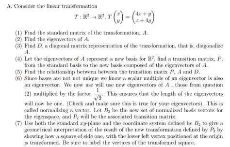 Solved A Consider The Linear Transformation Chegg
