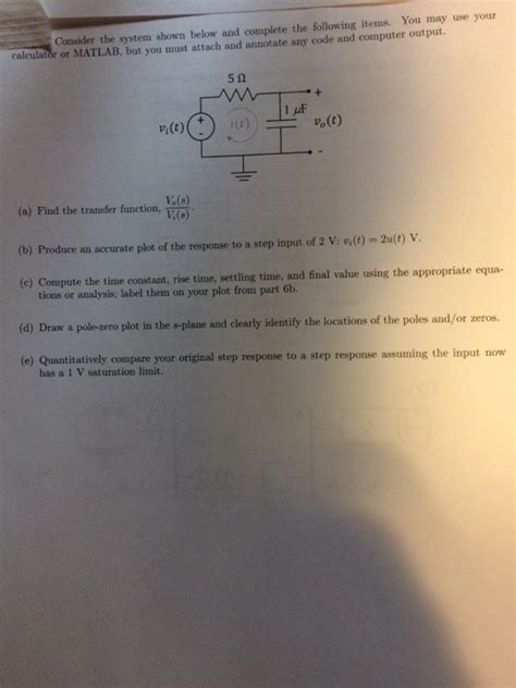 Solved Consider The System Shown Below And Complete The Chegg