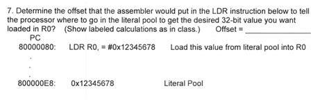 Solved Determine The Offset That The Assembler Would Put Chegg Com