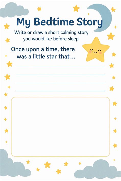 My Bedtime Story Worksheet Download And Print Now