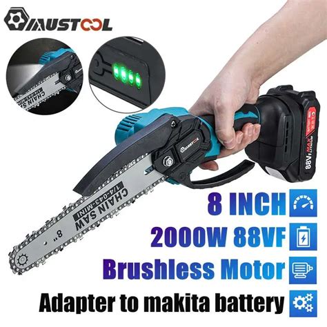 Mustool 8 Inch 2000w Brushless Mini Electric Chain Saw Variable Speed