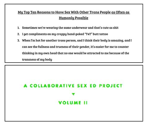 Trans Sex Zine The Release Of Trans Sex Zine Vol 2 Is