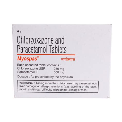 Myospas 500250mg Tablet Price Uses Side Effects Composition