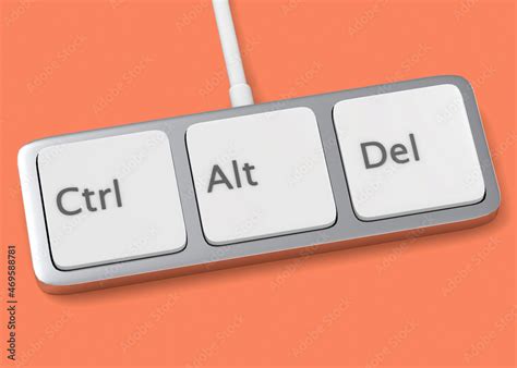 Ctrl Alt Del Minimal Keyboard Concept D Stock Illustration Adobe Stock