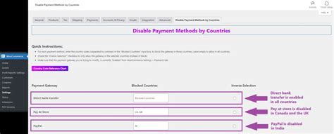 Disable Payment Methods By Countries Woocommerce Plugin