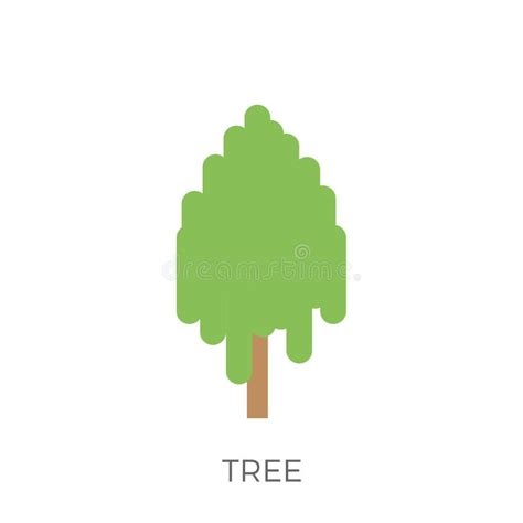 Flat Tree Icon Stock Vector Illustration Of Pine Natural