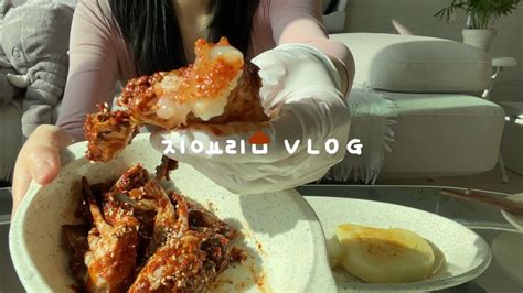 Vlog 직접 만들어 먹는 간장게장 양념게장🦀 밥도둑 브이로그 인생 첫 생마 손질 집들이 음식 연어 아보카도 초밥볼