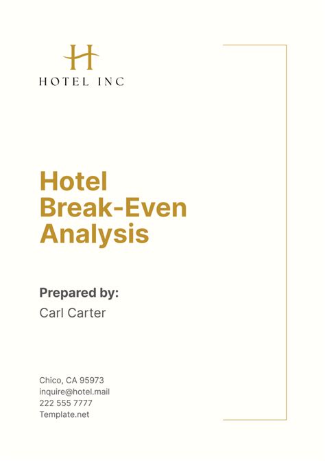Free Hotel Break Even Analysis Template To Edit Online