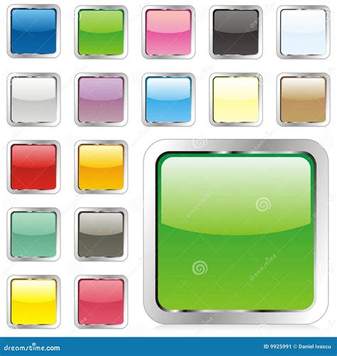 Vector Square Buttons Stock Vector Illustration Of Button 9925991