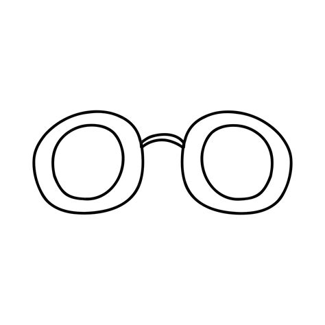 손으로 그린 낙서 안경 검은 윤곽선 안경 선형 아이콘 선글라스 인쇄 색칠 페이지 디자인 로고의 벡터 스케치 그림 프리미엄 벡터