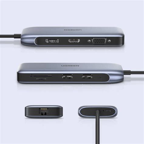 Ugreen Multi Functional HUB In USB Type C HDMI DP VGA X USB RJ Ethernet SD TF