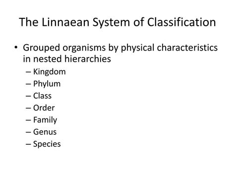 Ppt The Linnaean System Of Classification Powerpoint Presentation Free Download Id 3772031