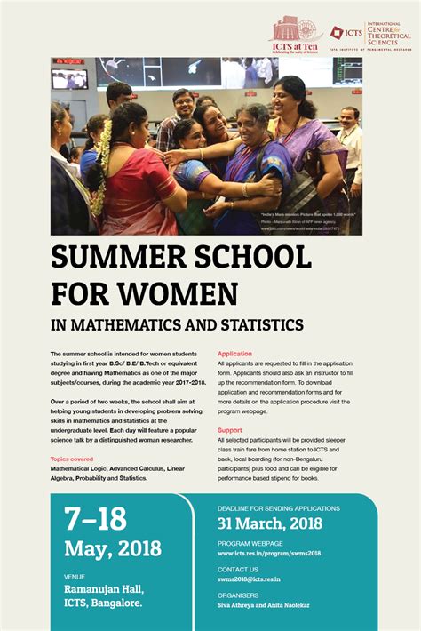 Summer School For Women In Mathematics And Statistics Icts
