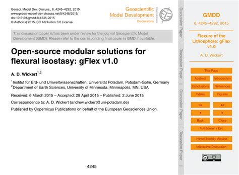pdf open source modular solutions for flexural isostasy gflex v1 0