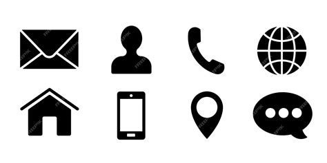 Premium Vector Business Card Icons Black Vector Icons Isolated On