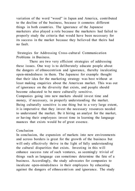 Cross Cultural Misunderstanding In Businesses Language Misinterpr Docx