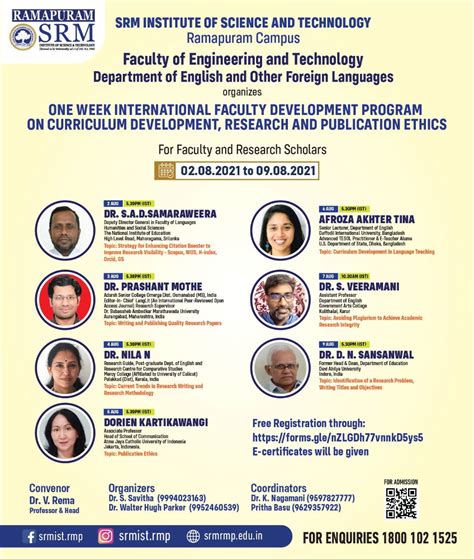 One Week International Faculty Development Program On Curriculum Development Research And