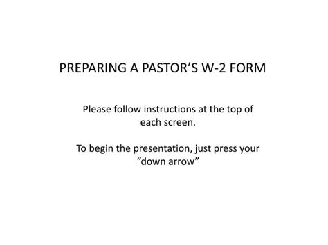 Ppt Pastor W 2 Preparation Guide Powerpoint Presentation Free