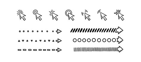 Premium Vector Doodle Click Icon And Arrows Set Hand Drawn Mouse