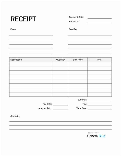 Free Printable Receipts Pdf