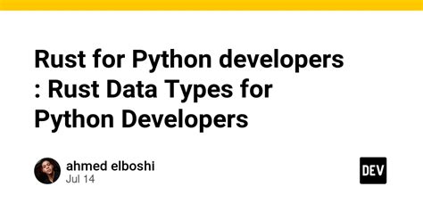 Rust For Python Developers Rust Data Types For Python Developers