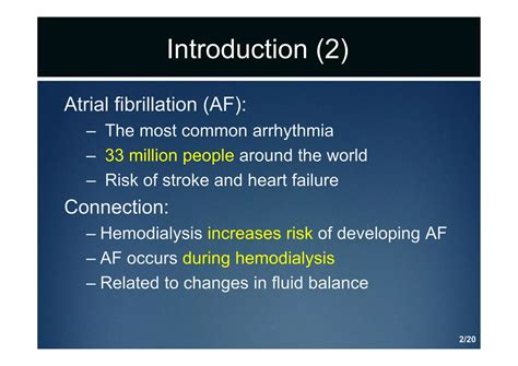 Photoplethysmography Based System For Atrial Fibrillation Detection During Hemodialysis Ppt