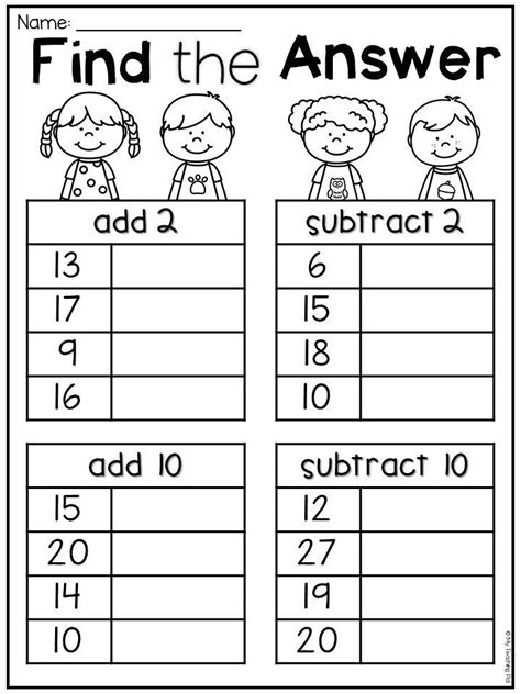 Download Free First Grade Math Worksheets