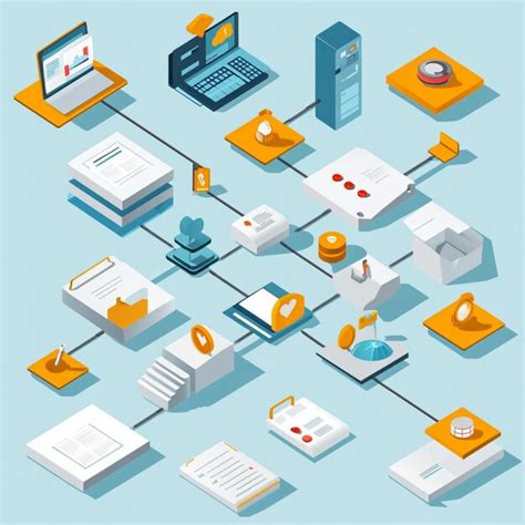 A Visual Of A Business Process Flowchart Outlining Key Operational