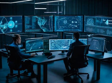 Premium Ai Image Hacker Seated In Server Room Launching Cyberattack