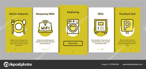 Collection Hostel Elements Vector Onboarding — Stock Vector
