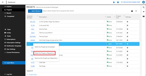 mark a project as repository civilpro