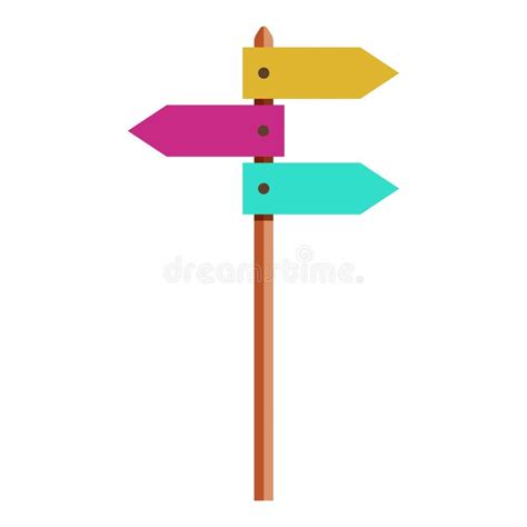 Wooden Signpost Showing Three Different Directions On White Background Stock Vector
