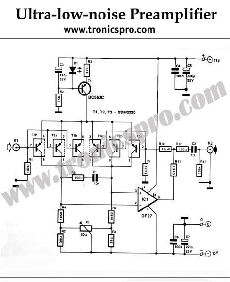 Ultra Low Noise Preamplifier Circuit Diagram Tronicspro