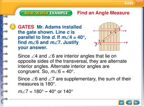 Key Concept Transversals And Angles Example 1 Classify Relationships