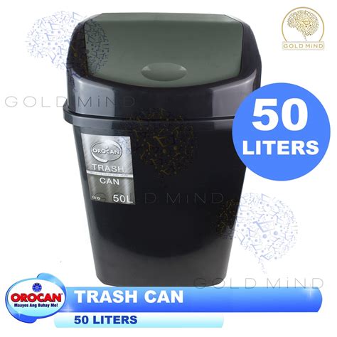 Orocan Trash Can With Swing Cover Trash Bin Garbage Can Basurahan Liters Shopee Philippines