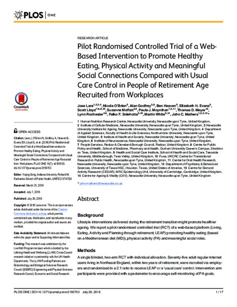 Pilot Randomised Controlled Trial Of A Web Based Intervention To Promote Healthy Eating