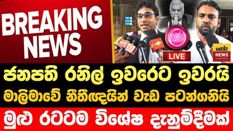 🔴 ජනපති රනිල් ඉවරෙට ඉවරයි මාලිමාවේ නීතීඥයින් වැඩ පටන්ගනී විශේෂ දැනුම්දීම Jvp Live Npp Live