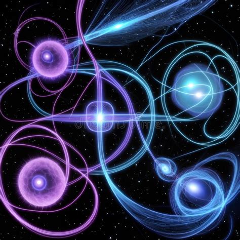 Quantum Particle Interaction Art In Vibrant Colors Stock Illustration Illustration Of